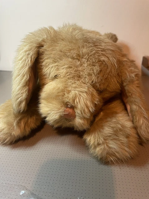 RUSS BERRIE AND co Woozer dog lying down golden tan dog £9.99 - PicClick UK