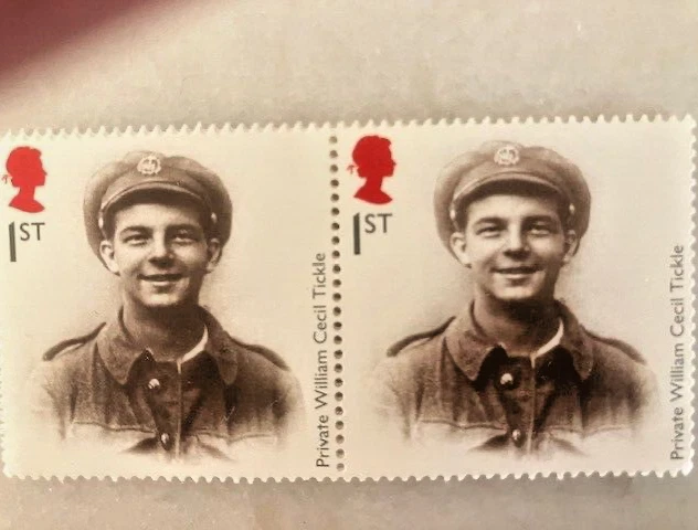 PRIVATE WILLIAM CECIL TICKLE/FIRST WORLD WAR 1914/GB 2014 UM MINT STAMP ...
