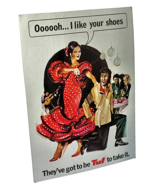 1960'S TUF SHOES Counter DISPLAY CARD - Strut Card - Advertising ...