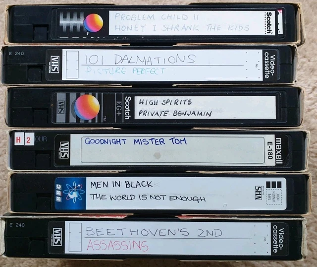 BUNDLE OF 6 Used / Blank VHS Video Tapes Cassettes - Various Brands ...