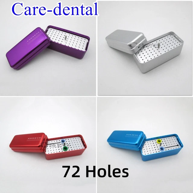 72 HOLES DENTAL Burs Disinfection Box Endo Block Files Holder ...