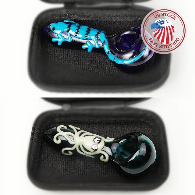 ( PACK OF 2 ) 4" Tobacco Smoking Glass Pipe Collectible Handmade Pipes ...