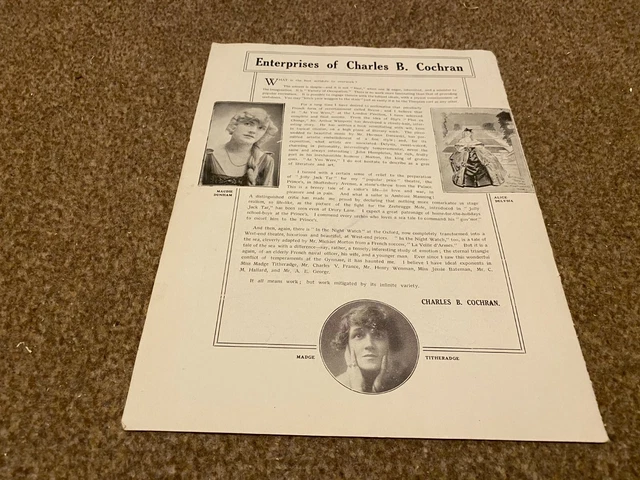 PLPS44 ARTICLE. ENTERPRISES Of Charles B Cochran : Alice Delysia Maudie ...