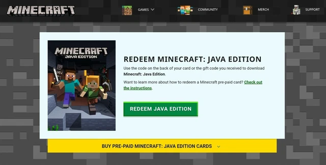 MINECRAFT: JAVA EDITION Prepaid Code - Official Prepaid Code - Digital ...