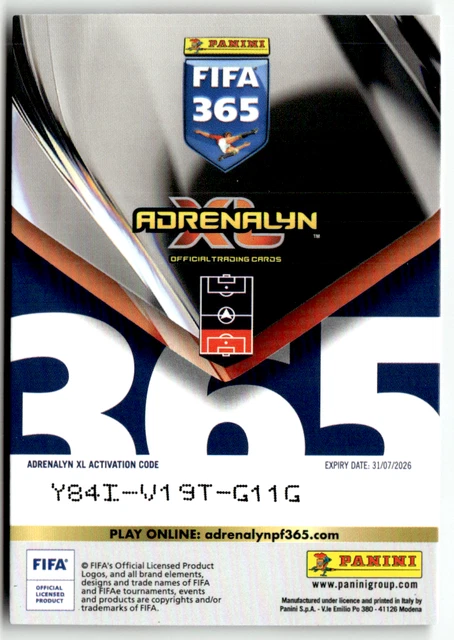 PANINI ADRENALYN XL FIFA 365 2026 No. Rasmus Kristensen Édition Limitée ...