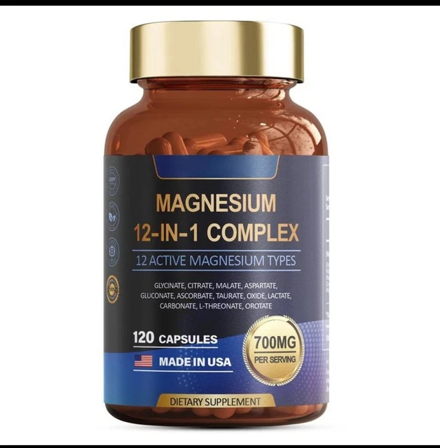 1-3PCS MAGNESIUM COMPLEX 700mg 12 in 1 Magnesium Supplement - 120 ...