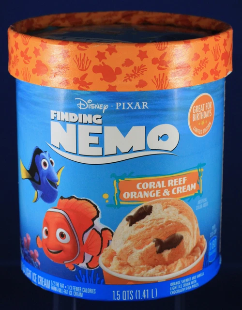 DISNEY/PIXAR FINDING NEMO Empty Nestlé/Dreyer’s Ice Cream Carton w/Dory ...