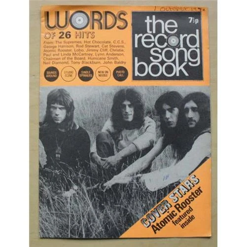 ATOMIC ROOSTER RECORD Songbook Magazine October 1971 Atomic Rooster ...