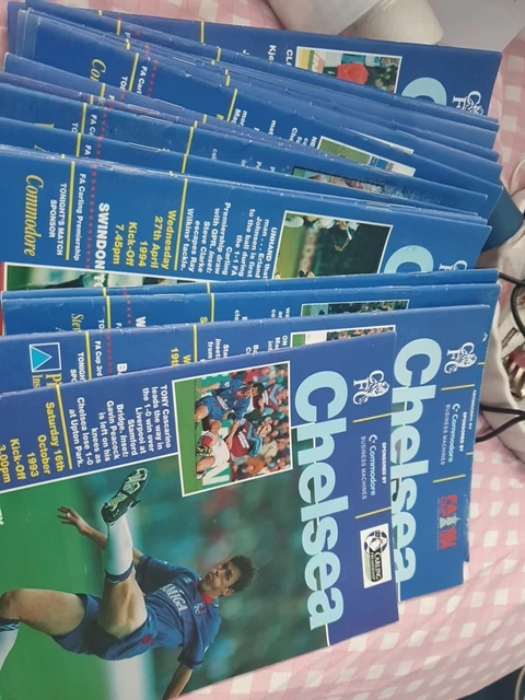 A COLLECTION OF 23 Chelsea Home Football Programmes From 1993/94 Season ...