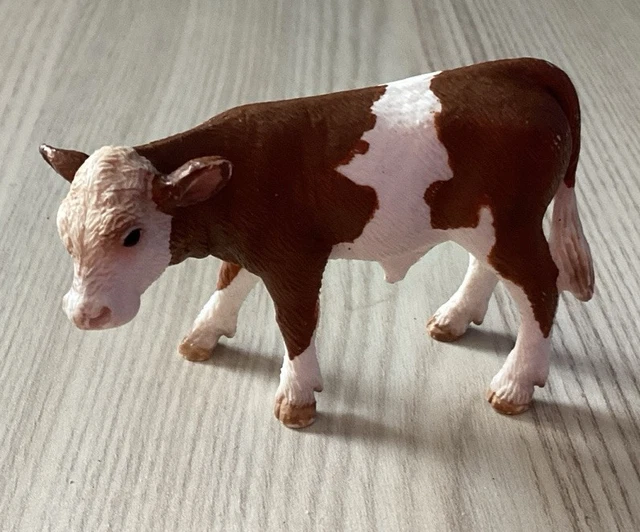SCHLEICH SIMMENTAL BROWN & White Cow Calf Bull 2008 D-73527 £8.00 ...