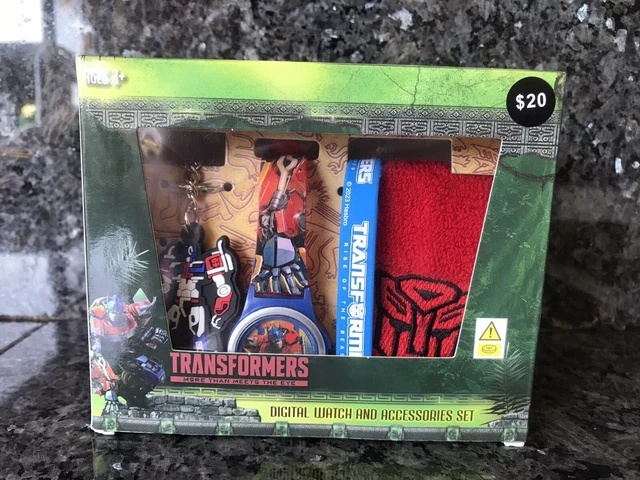 TRANSFORMERS DIGITAL WATCH & Accessories Set Optimus Prime Keychain ...