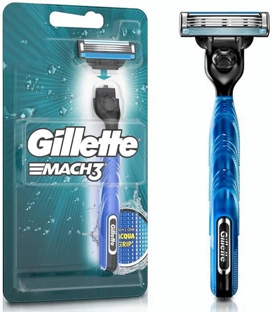 GILLETTE MACH3 RAZOR for Men with Aqua Grip, 1 Razor Handle + 1 Blade ...