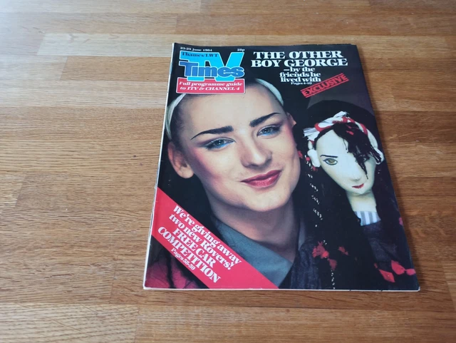 TV TIMES MAGAZINE 1984 June 23-29 Boy George cover 1 page missing ...