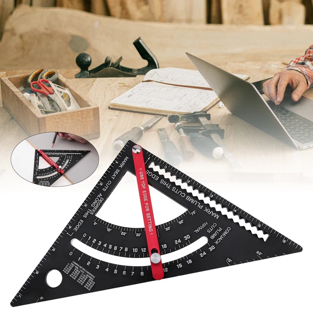 7& SQUARE MEASURING Triangle Ruler Angle Protractor Layout Gauge ...