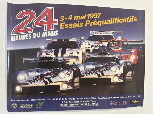 Poster Original 24 Heures Du Mans 1997 Essais Prequlificatifs Affiche