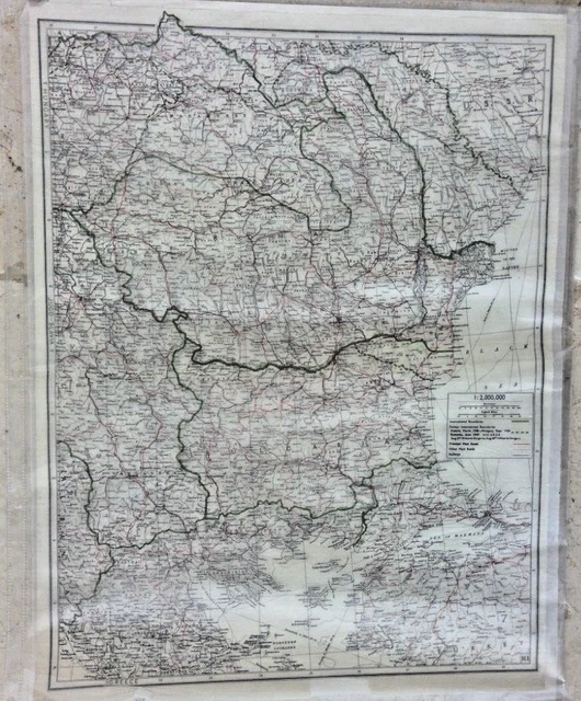 WW2 BRITISH RAF / Special Forces Tissue Escape Map of Rumania, Bulgaria ...