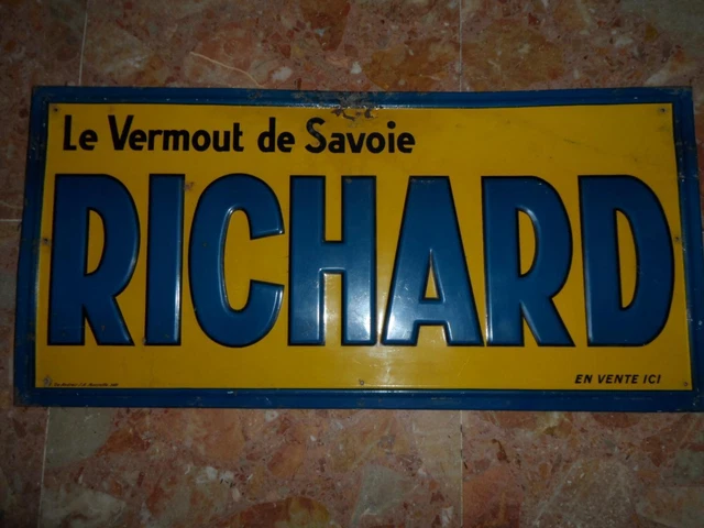 PLAQUE PUBLICITAIRE VERMOUT Savoie Richard Tole Embosee Lithographie ...