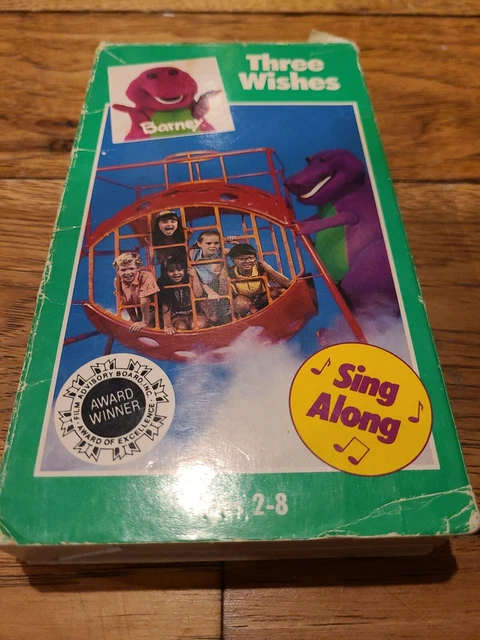 Barney Three Wishes Vhs Backyard Gang Super Rare White Tape Box The