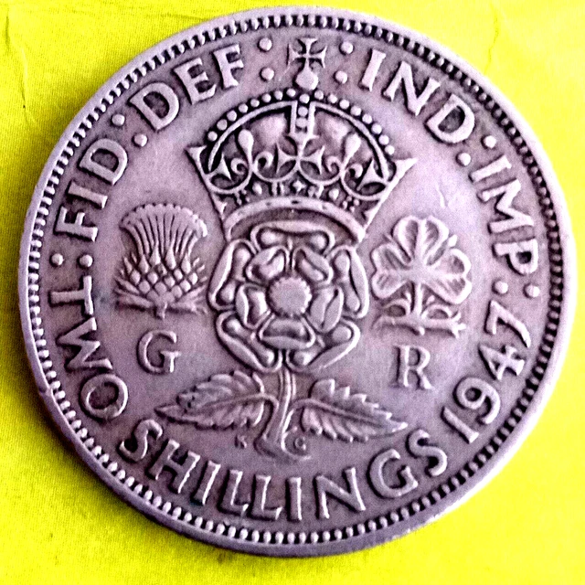 GEORGE VI 2/- Two Shilling Coin 1947 Great Condition Uncleaned £1.99 - PicClick UK