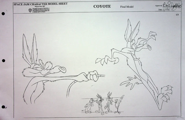 SPACE JAM CHARACTER Model Sheet BARNYARD DAWG Production Copy 11" x 18 ...