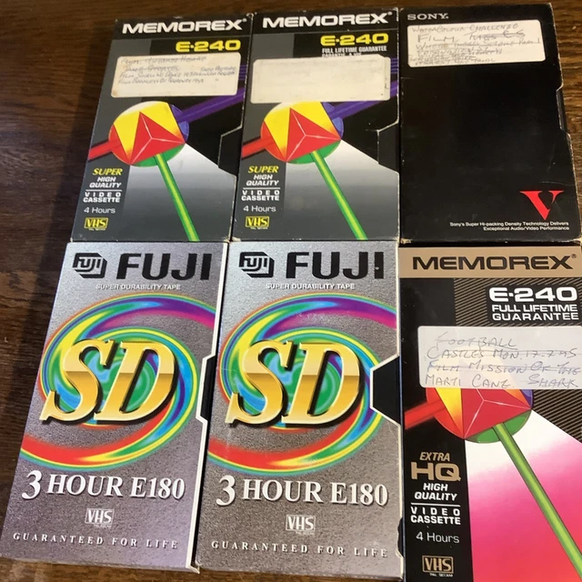 6 BLANK VHS TAPES 240 MINUTES Memorex Fuji Sony £5.92 - PicClick UK