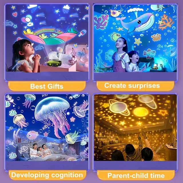 STAR PROJECTOR NIGHT Light for Kids,Cartoon Robot Car Projection Lamp ...