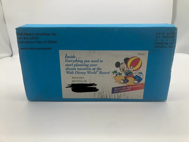 DISNEY ATTRACTIONS TRAVEL Promo VHS - Rare Complete Mailer In Box with ...