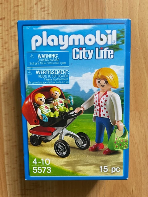 NEUF PLAYMOBIL CITY Life 5573 - Maman Avec poussette et Bébés Jumeaux ...