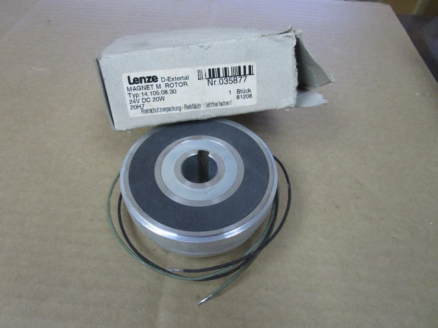 NEU LENZE ELEKTROMAGNETKUPPLUNG 14.105.08.30 24Vdc 20W 20H7 EUR 173,36 ...