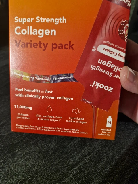 ZOOKI 11,000MG SUPER strength collagen sachets, mixed variety, 14 x 18 ...