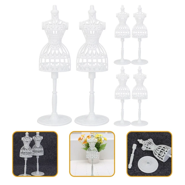 6 PCS MINIATURE Dress Form Small Sewing Mannequin Doll Display Stand ...