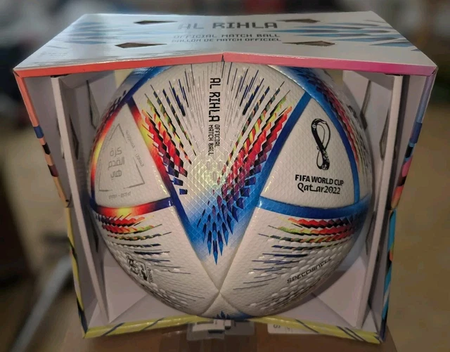 ADIDAS® AL RIHLA Pro-Official Match ball~World Cup 2022 ⚪🩵🟠💛🔵 £83.91 ...