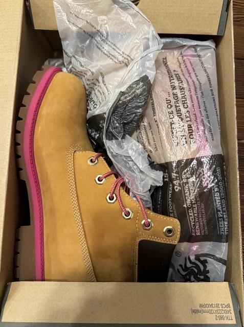 TIMBERLAND TB08492A PREMIUM 6” Waterproof Wheat Pink Nubuck Boots Size ...