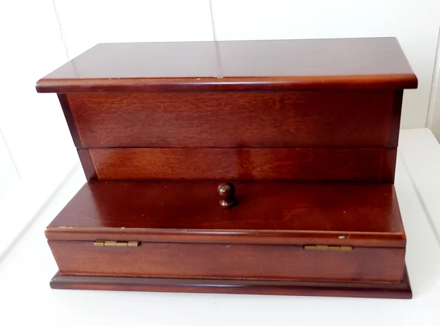 VINTAGE BOMBAY COMPANY Wooden Letter Box Mahogany 9.75" L x 5.5" W 5.75 ...