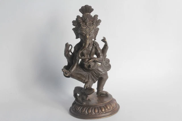 ANCIEN BRONZE DIVINITÉ Ganesh dansant Népal (60697) EUR 290,00 ...