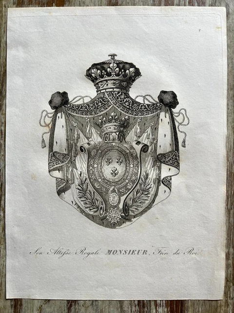 BLASON ARMOIRIE Héraldique Son Altesse Royale, Monsieur Le Duc d ...