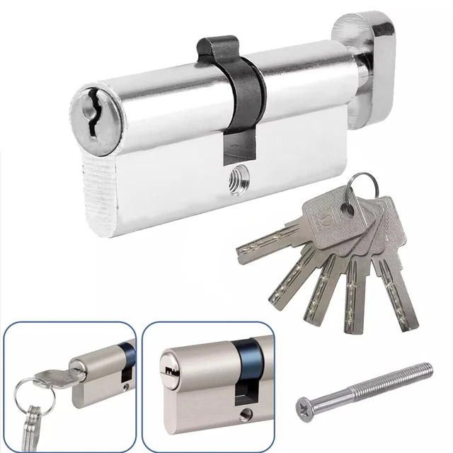 EURO CYLINDER BARREL Door Lock UPVC PVC Wooden Doors Key & Thumb Turn ...