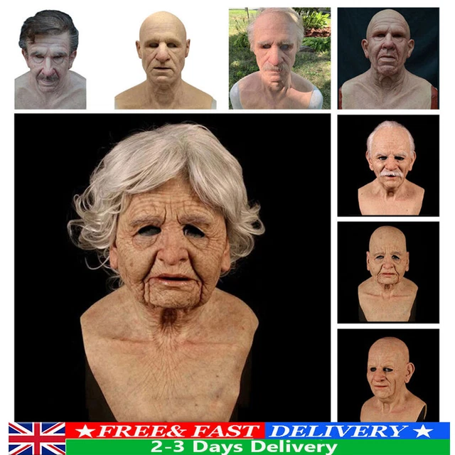 OLD MAN MASK Latex Cosplay Party Full Face Masks Headgear Costume ...