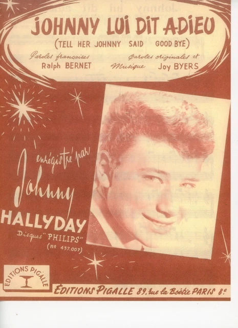 Johnny Hallyday Partition Johnny Lui Dit Adieu R Re Eur 9 00