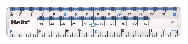 HELIX CLEAR RULER 15cm/6 Inch Metric/Imperial Ruler £1.57 - PicClick UK