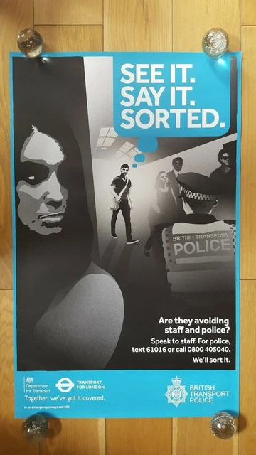 LONDON UNDERGROUND TUBE poster - See It Say It Sorted - Woman £1.99 ...