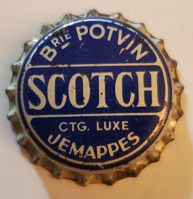 ANCIENNE CAPSULE DE bière belge SCOTCH BRIE POTVIN intérieur liège. EUR ...