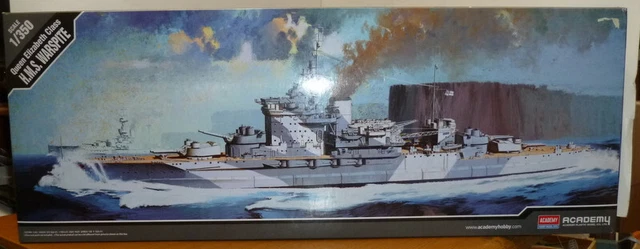ACADEMY 14105 HMS Warspite Queen Elizabeth Class Battleship Model Kit 1 ...