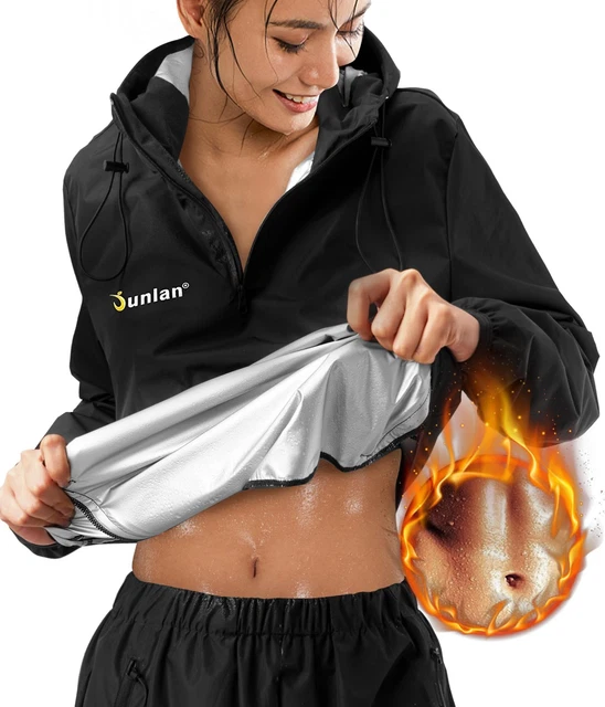 SAUNA SUIT FOR Women Sweat Jacket Gym Workout Vest Sweat Suits for ...