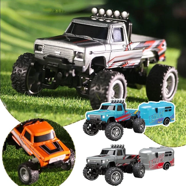 MINI RC-MONSTER-TRUCK USBC Rechargeable Underflow with Trailer 1:64 ...