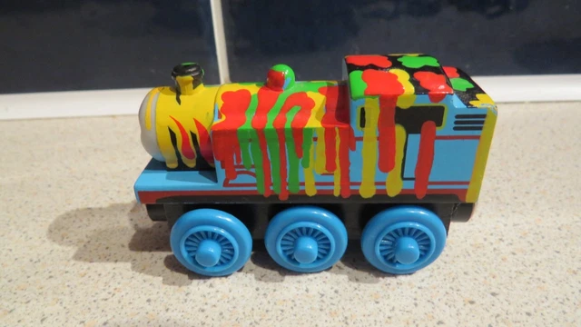 THOMAS WOODEN RAILWAY , ELC, Paint Splattered Thomas - Learning Curve ...