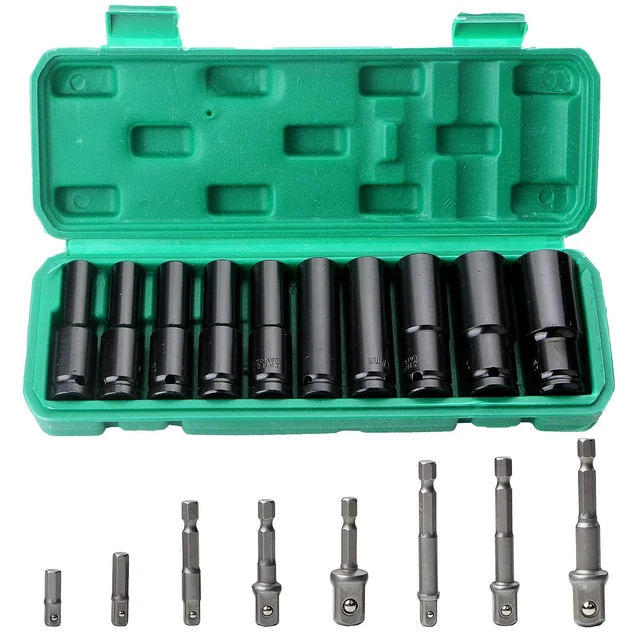 JEU DE DOUILLE a Choc Coffret Douille Hex Longue 1/2'' L'ensemble Comprend 10... EUR 39,56 ...