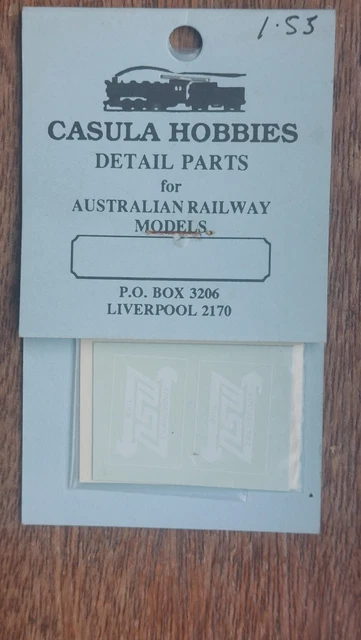 CASULA HOBBIES. &PUBLIC Transport Comm. of NSW Rail Division" 2 Decals ...