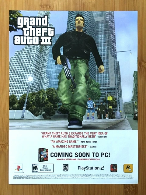 GRAND THEFT AUTO III 3 GTA PS2 2003 Vintage Print Ad/Poster Official ...