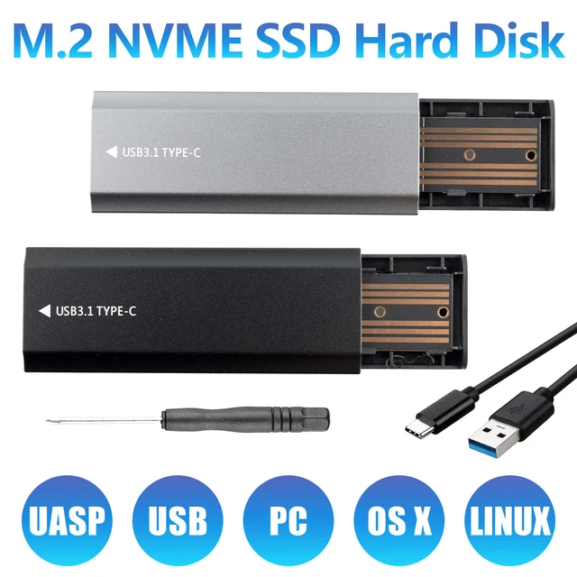 M2 NVME PCIE SSD Hard Disk Case Enclosure M.2 to USB Type-C 3.1 GEN2 ...